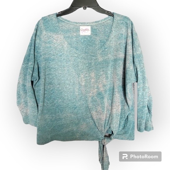Gypsy 05 | Tops | Gypsy 5 Turquoise Grey Tie Dye Bohemian Sz S Boxy ...